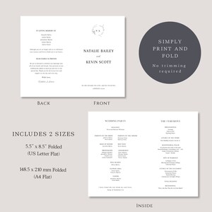 Church Wedding Program, Catholic Ceremony Program, Monogram Wedding ...
