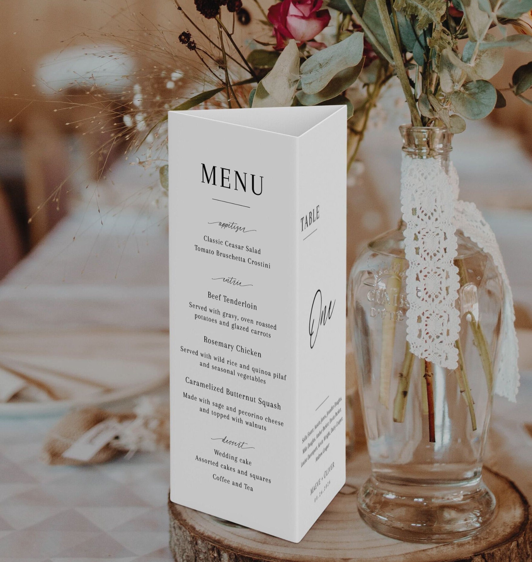 Wedding Triangle Table Number Template, Modern Trifold Table Menu ...