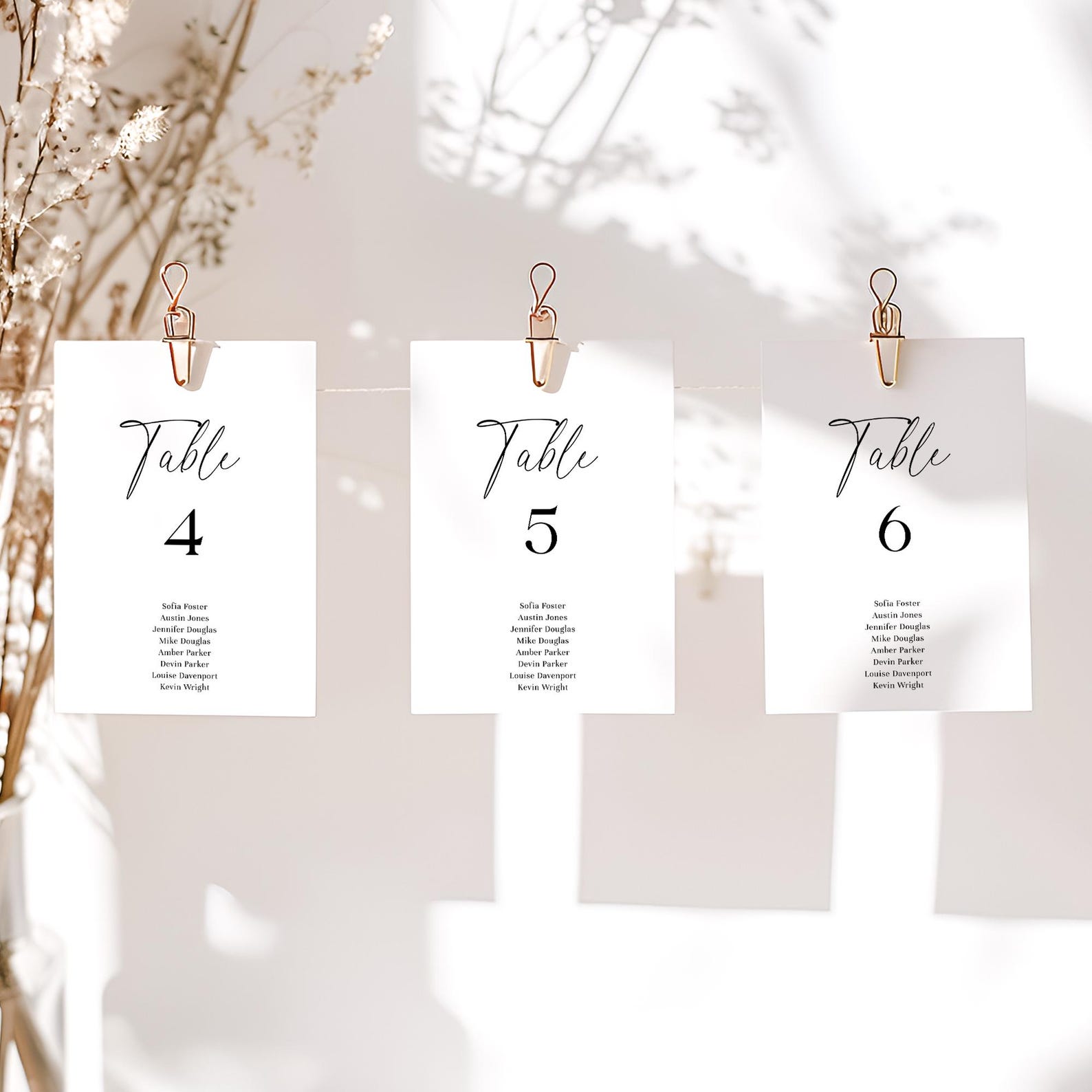 Minimalist Wedding Seating Chart Cards, Modern Seating Cards, Seating ...
