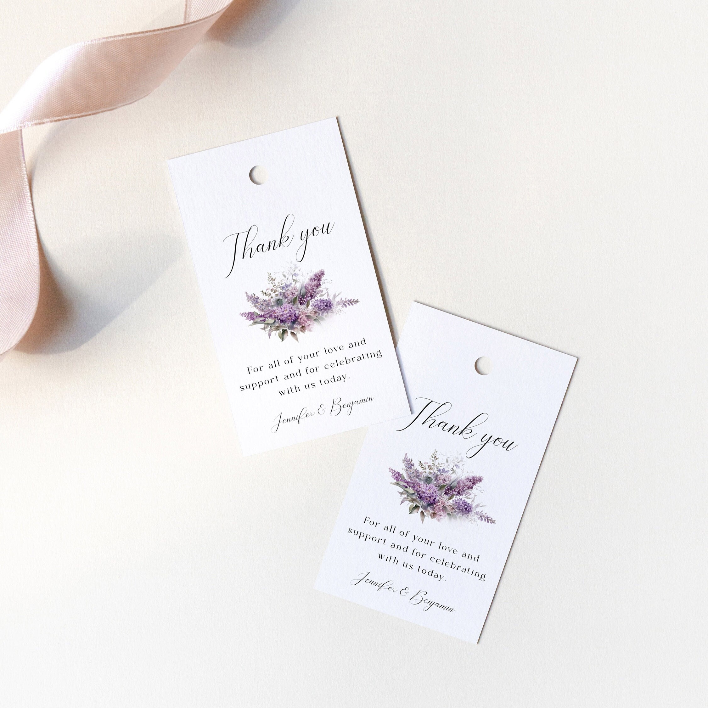 Wedding Favor Tag Template Lilac Wedding Favor Tag Printable - Etsy
