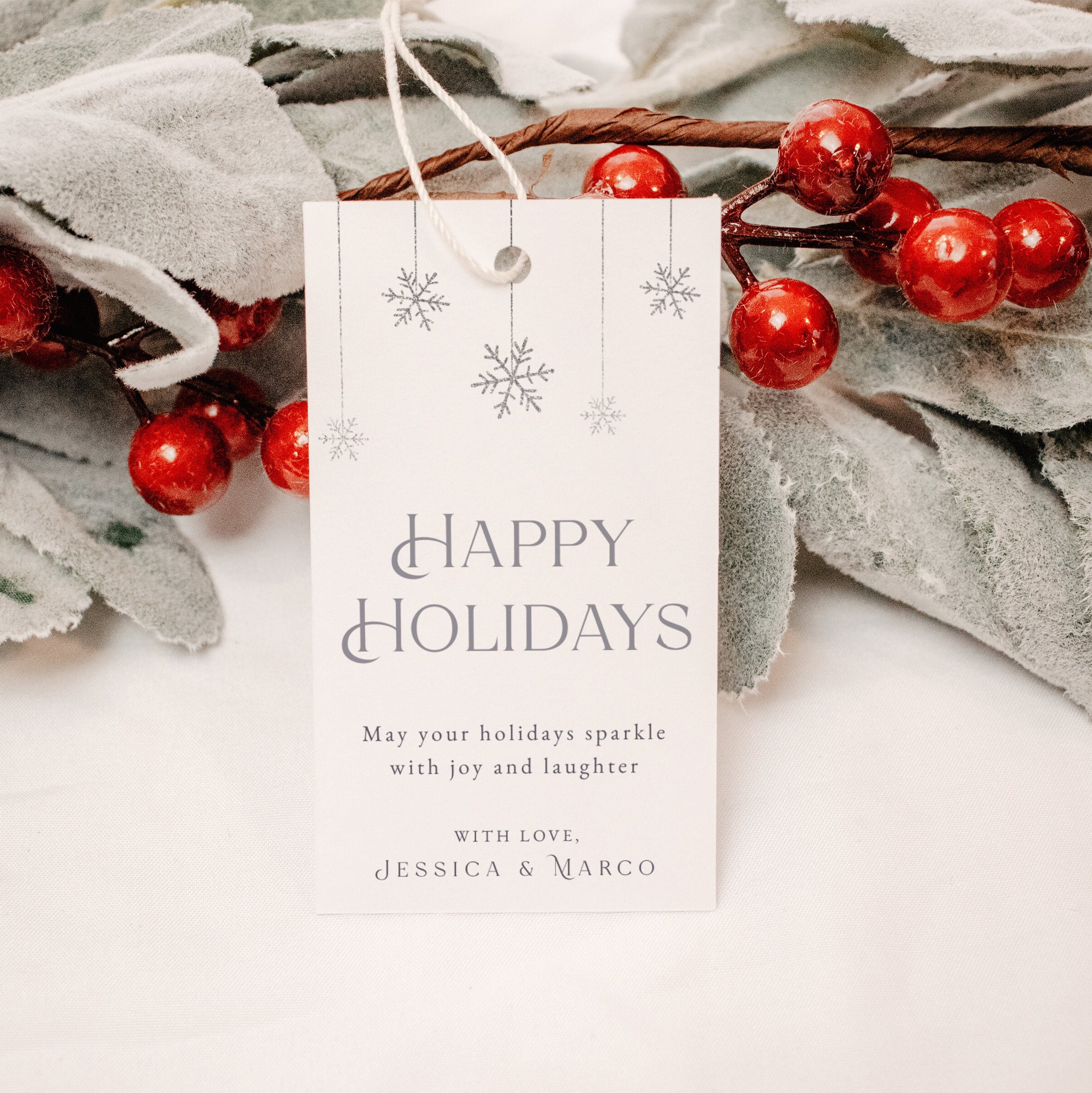 Snowflake Christmas Gift Tag Template, Printable Christmas Gift Tag ...