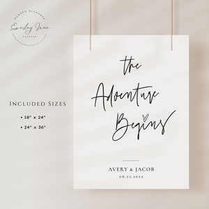 Let the Adventure Begin Welcome Sign, Adventure Wedding Welcome Sign ...