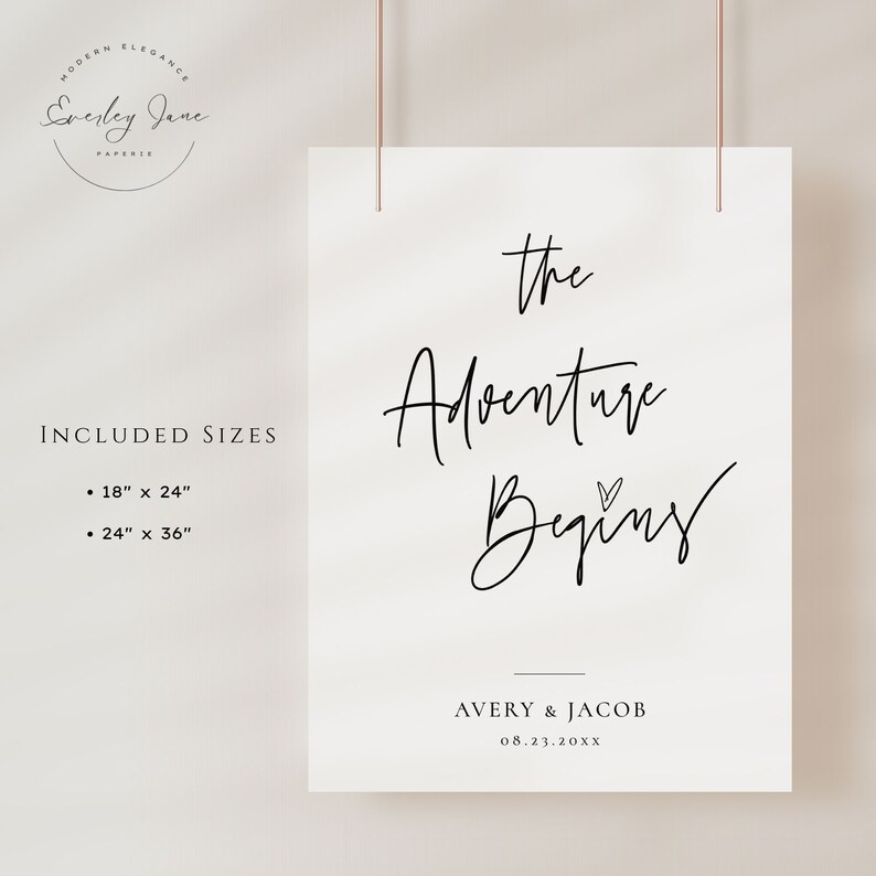 Let the Adventure Begin Welcome Sign, Adventure Wedding Welcome Sign ...