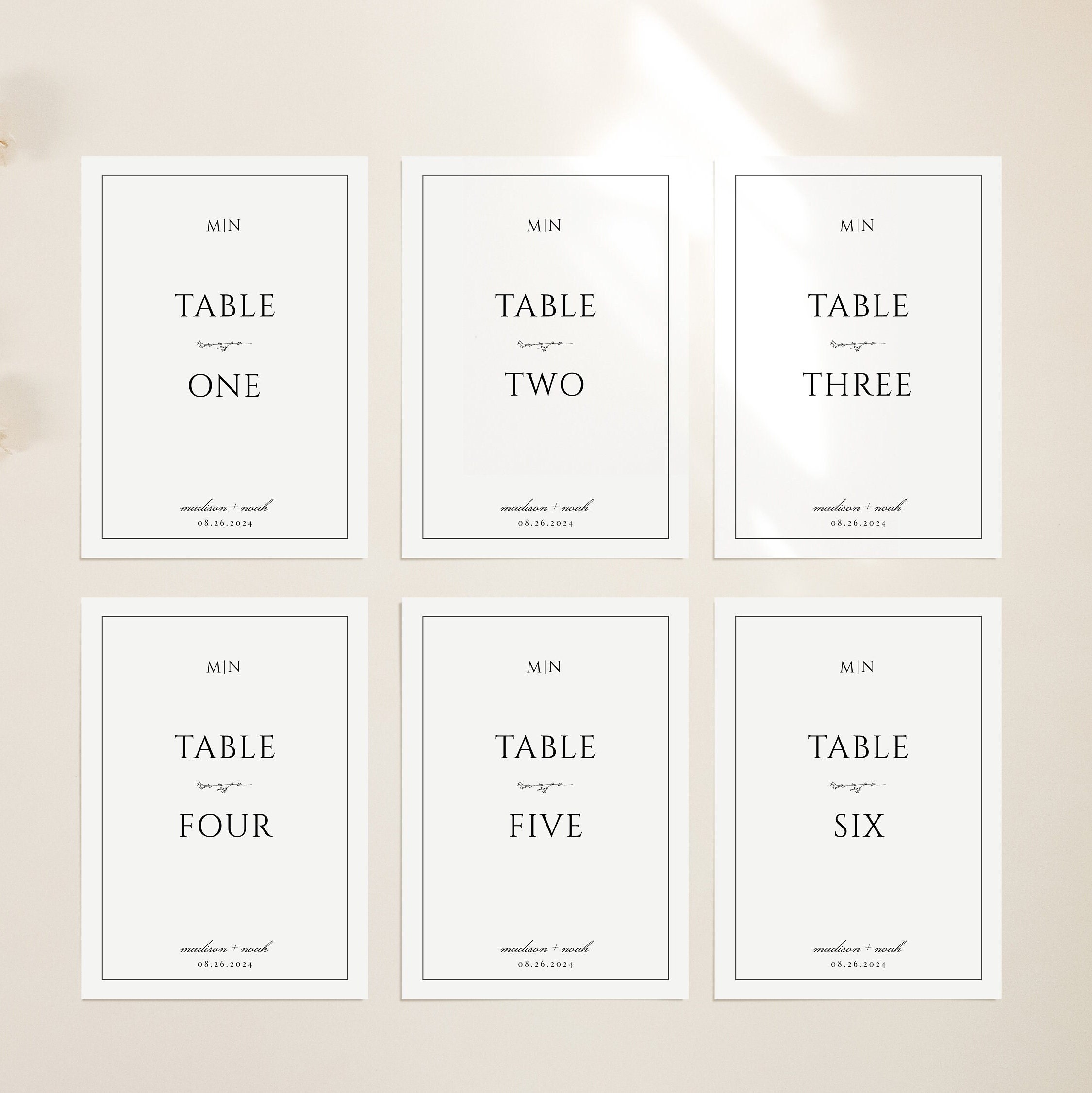 Monogram Wedding Table Numbers Printable Table Numbers - Etsy