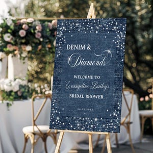 Denim and Diamonds Party Welcome Sign, Denim & Diamonds Bridal Shower ...