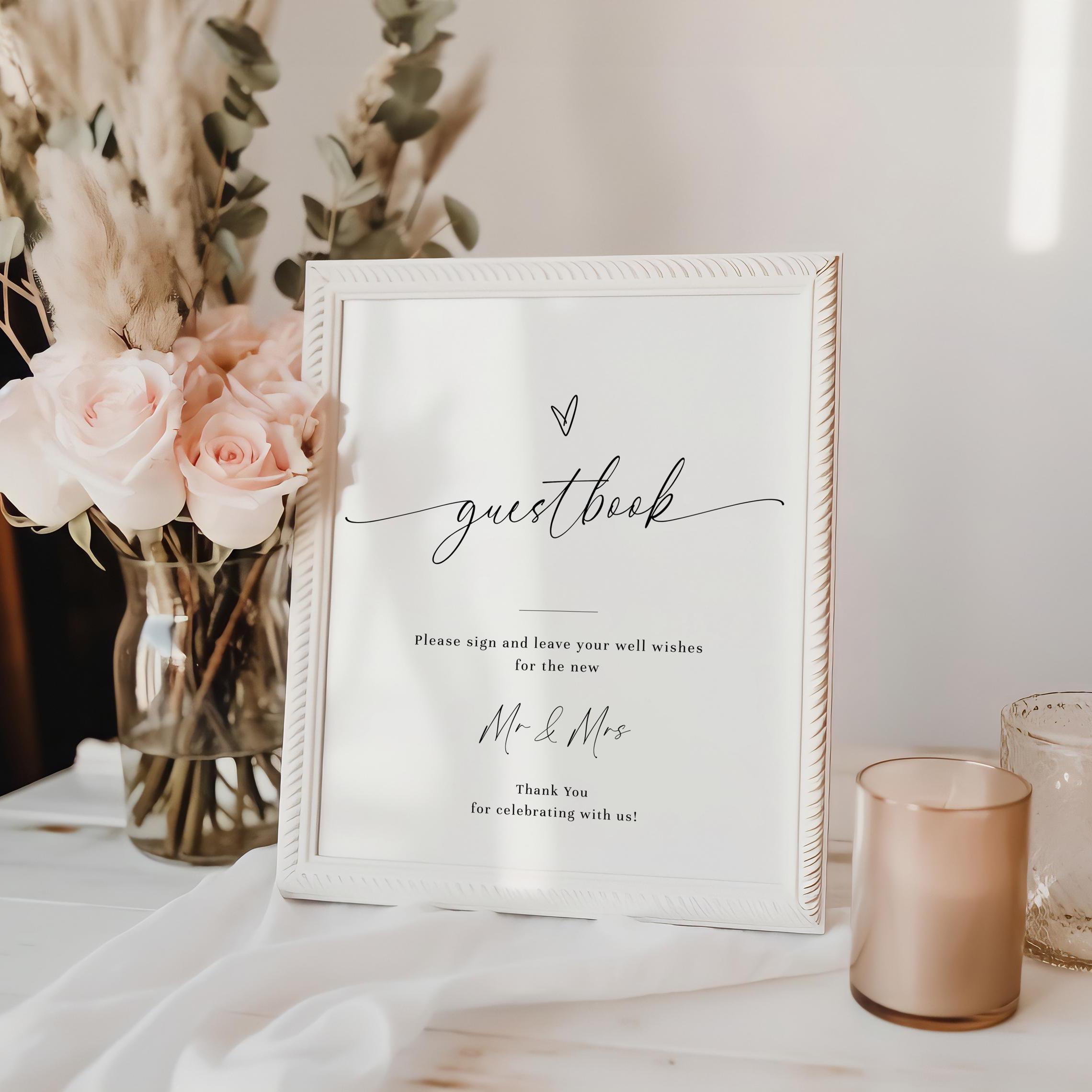 Minimalist Wedding Guest Book Sign, Please Sign Our Guest Book ...