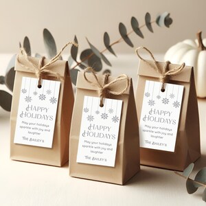 Snowflake Christmas Gift Tag Template, Printable Christmas Gift Tag ...