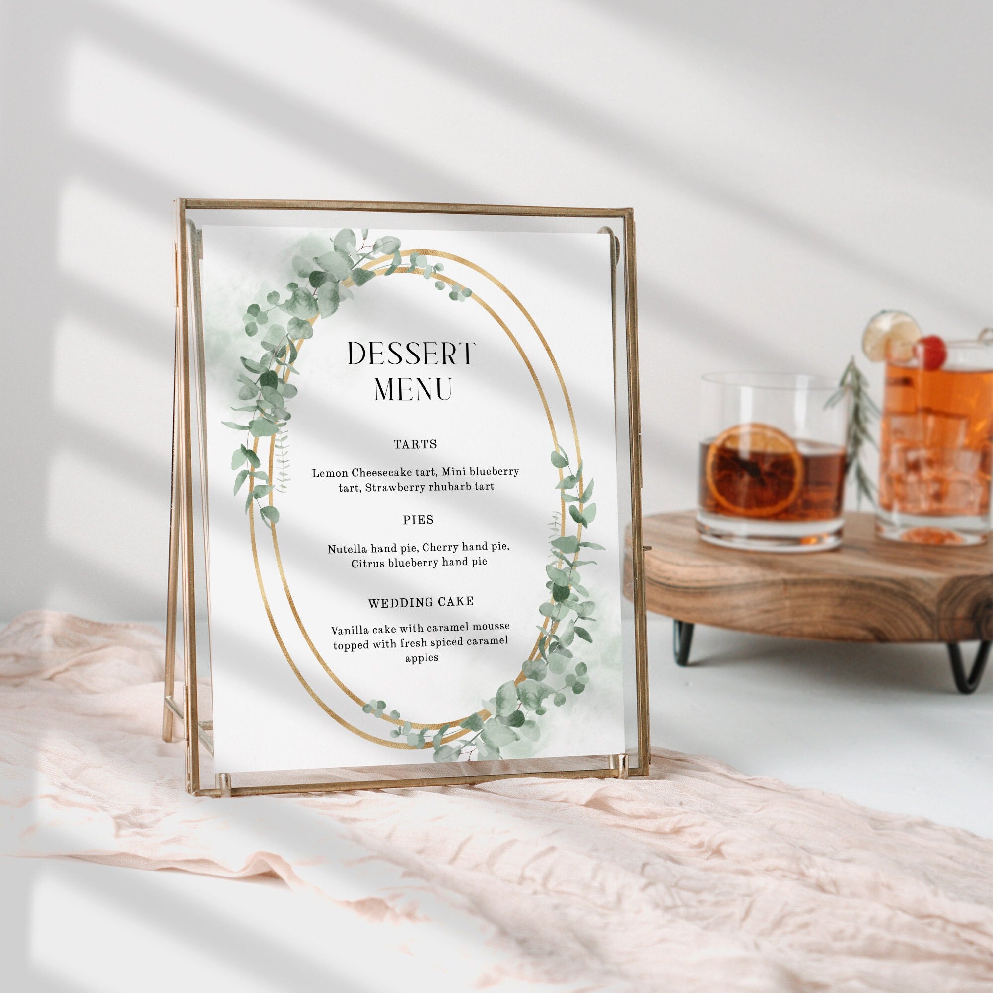Eucalyptus Wedding Dessert Sign Wedding Dessert Menu Sign - Etsy