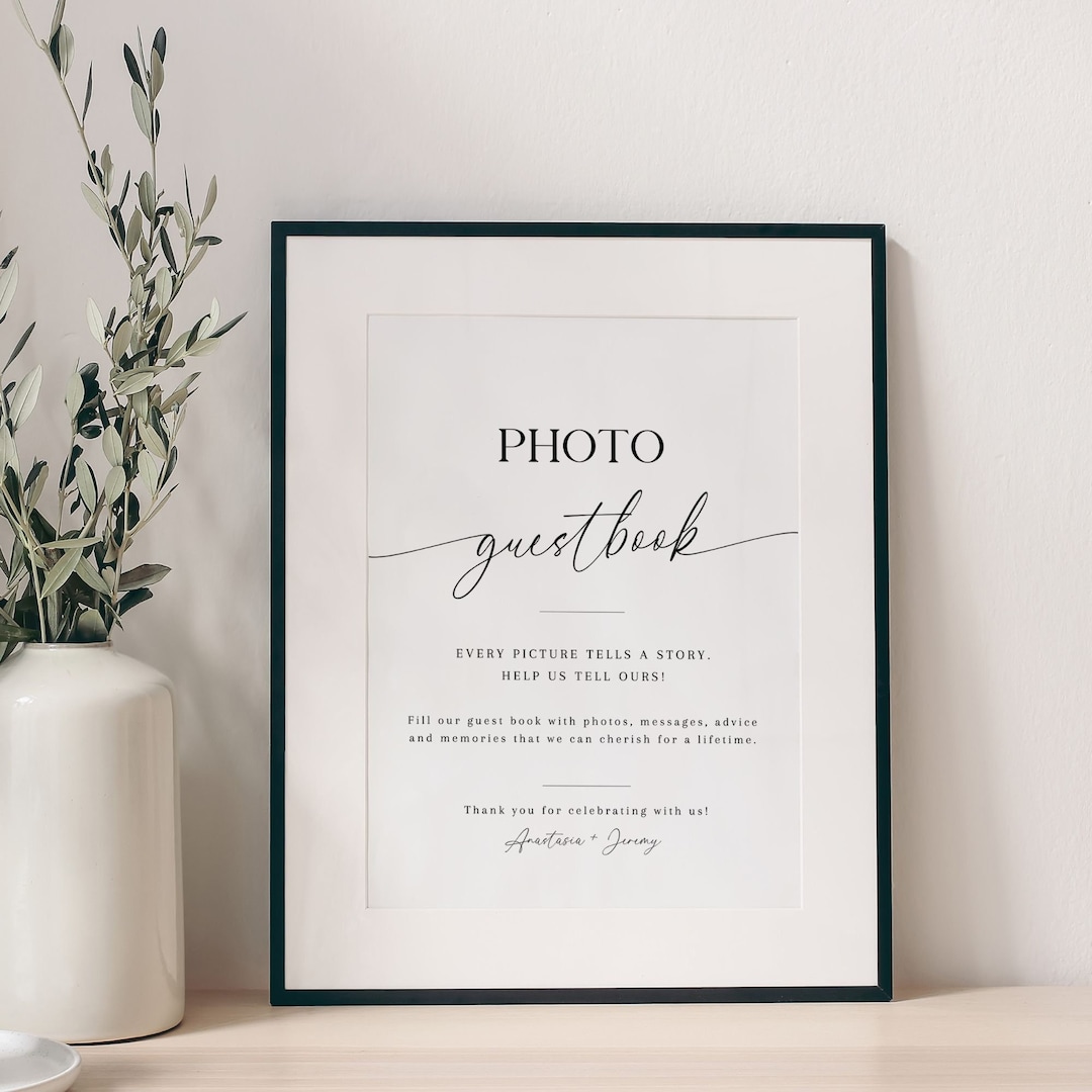 Diy Photo Guestbook Sign Template, Simple Photo Guestbook Sign ...