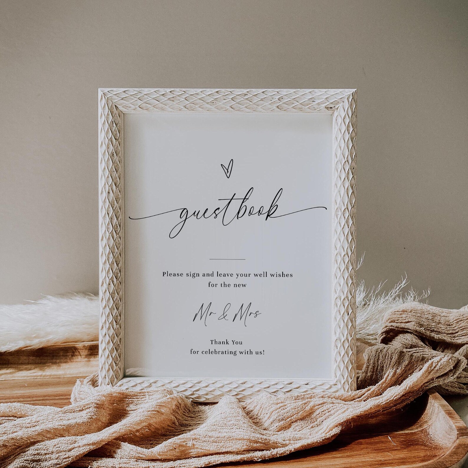 Minimalist Wedding Guest Book Sign, Please Sign Our Guest Book ...