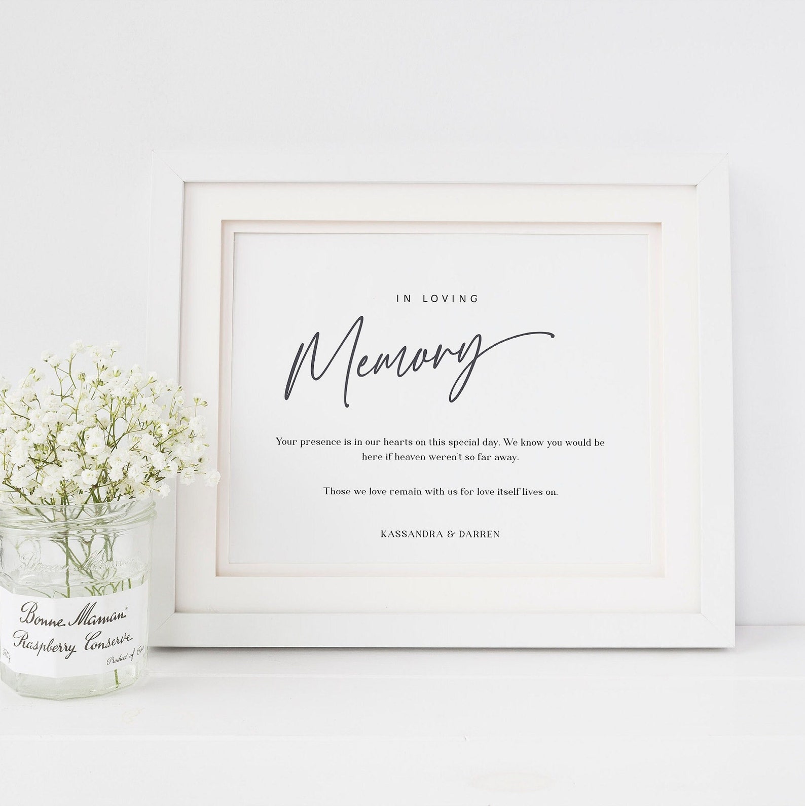Simple in Loving Memory Sign, Wedding Memorial Sign, Printable ...