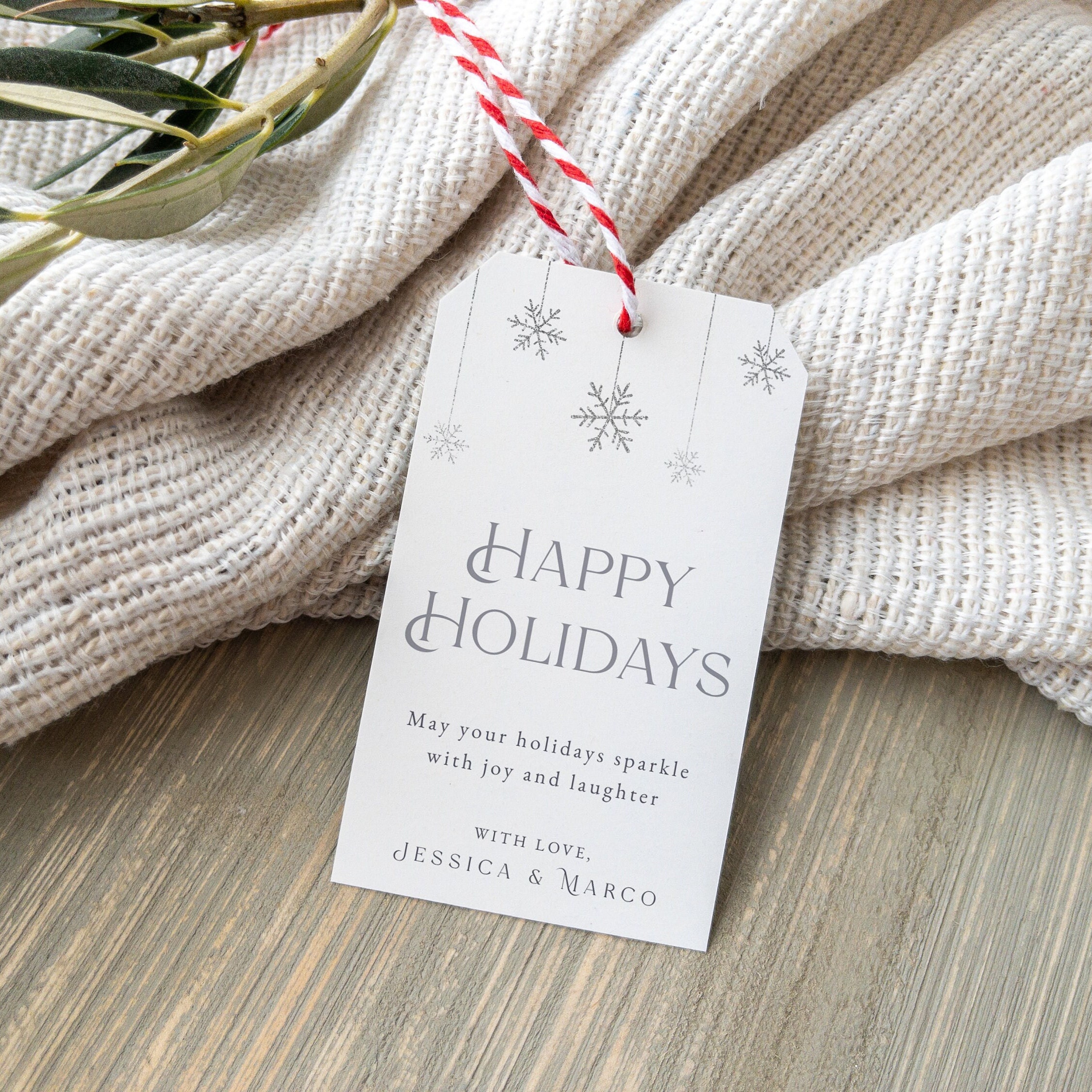 Snowflake Christmas Gift Tag Template, Printable Christmas Gift Tag ...