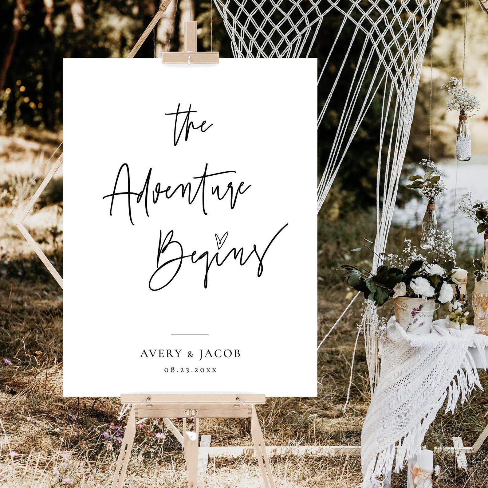 Let the Adventure Begin Welcome Sign, Adventure Wedding Welcome Sign ...