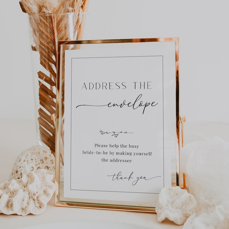 Address the Envelope Sign Bridal Shower, Minimalist Write Your Address ...