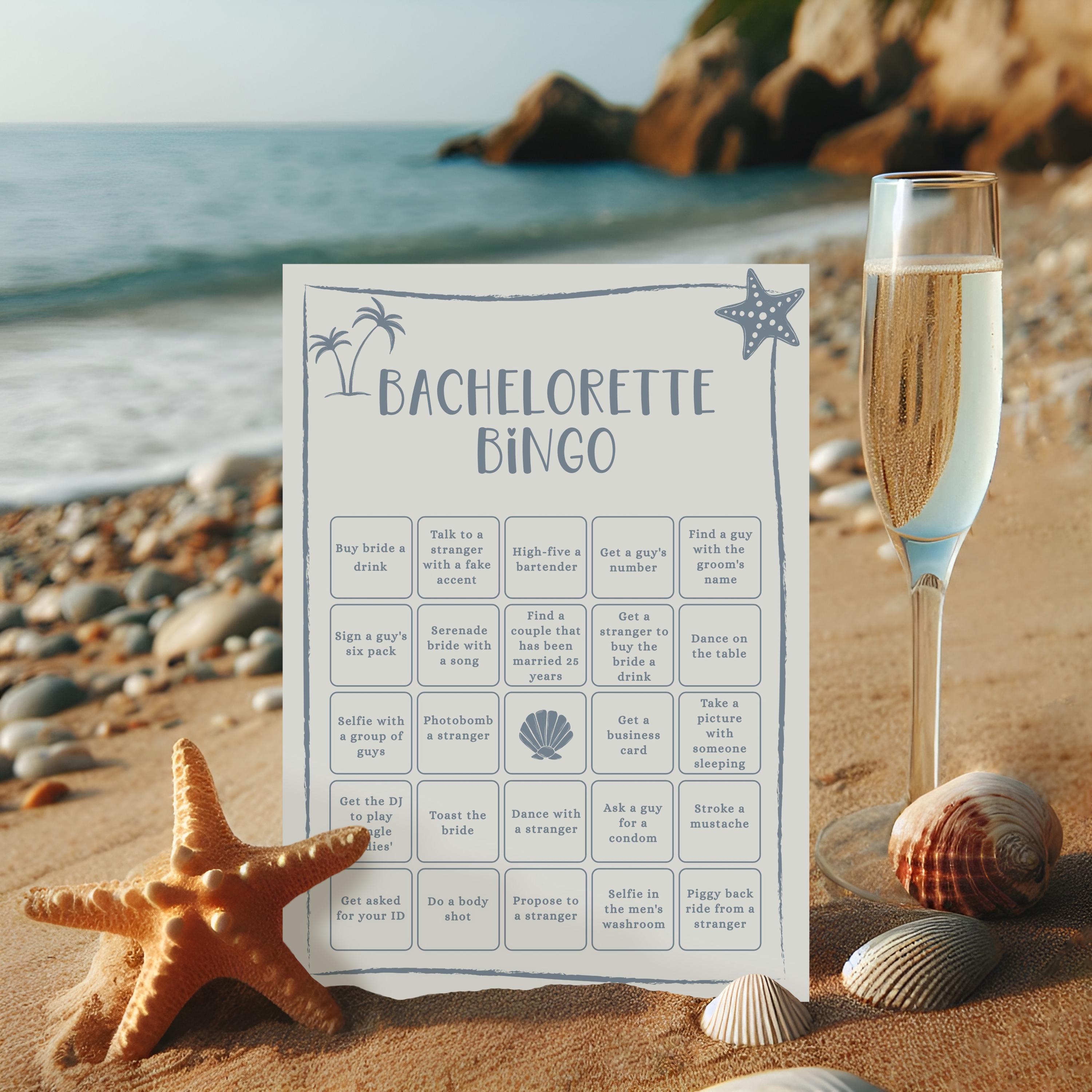 Last Toast on the Coast Bachelorette Bingo, Bachelorette Beach Bingo ...