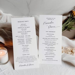 Minimalist Church Wedding Program, Christian Ceremony Program ...