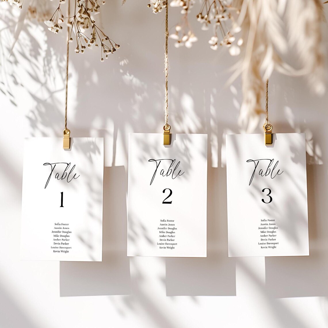 Minimalist Wedding Seating Chart Cards, Modern Seating Cards, Seating ...