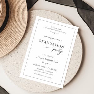 Graduation Party Invitation Template, Male Grad Party Invite, Modern ...