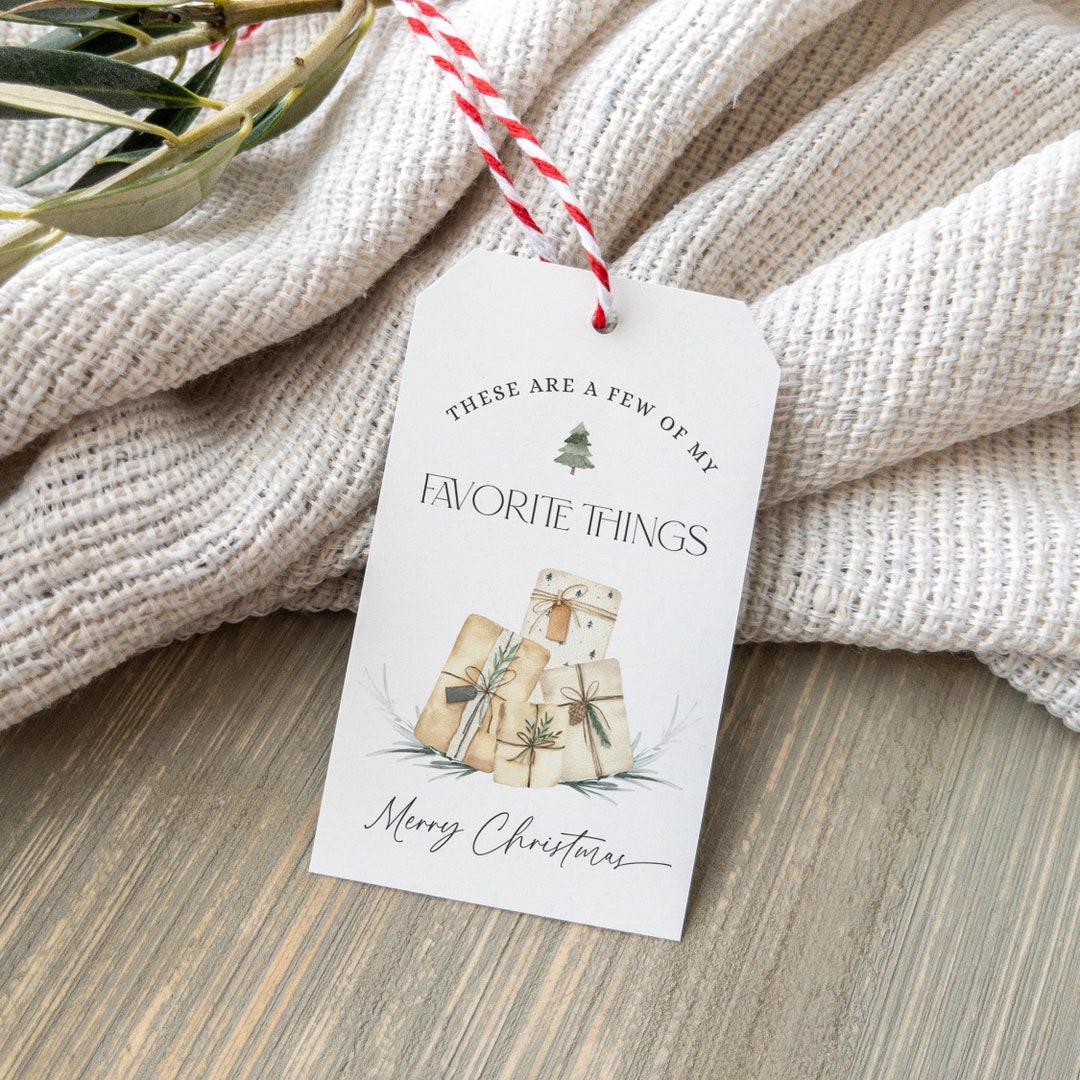 Favorite Things Gift Tag, Favorite Things Party Favor Tag, Printable ...