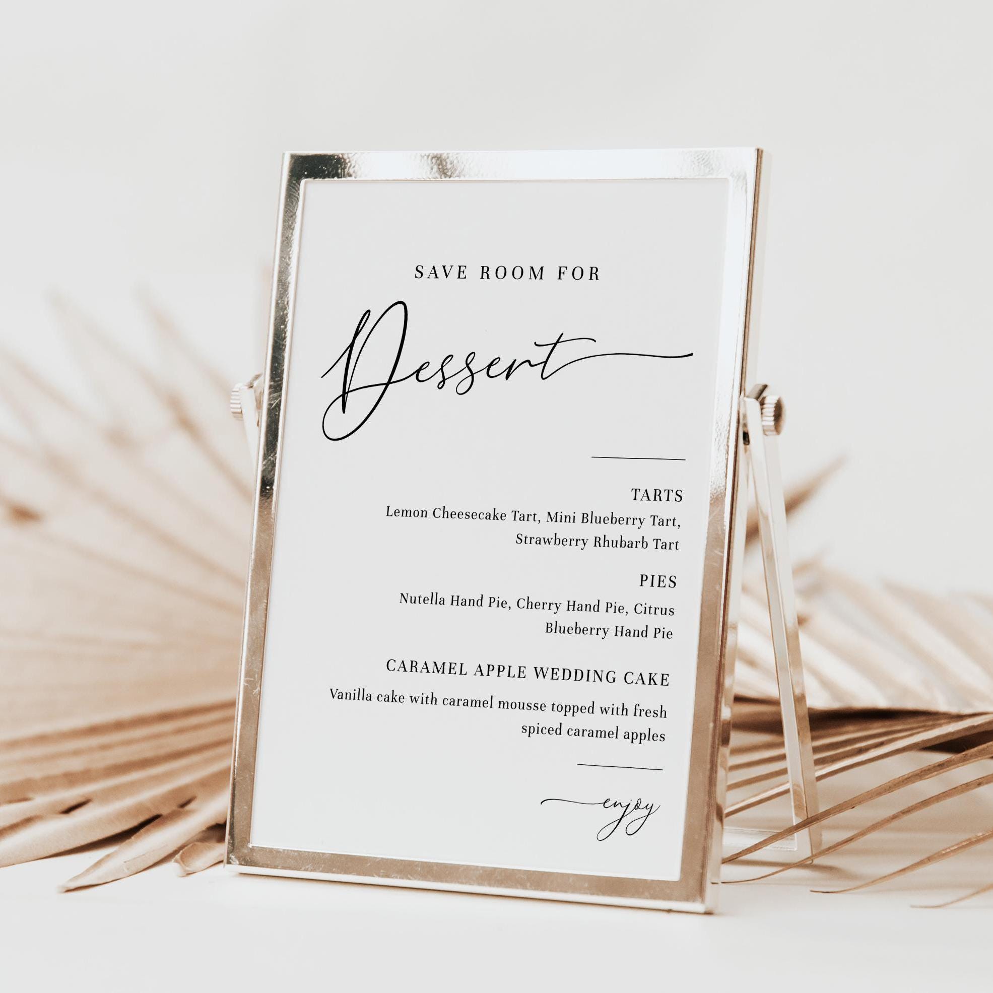 Minimalist Wedding Dessert Sign Template, Wedding Dessert Table Sign ...
