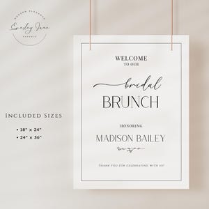 Bridal Brunch Welcome Sign Template, Bridal Shower Welcome Poster ...