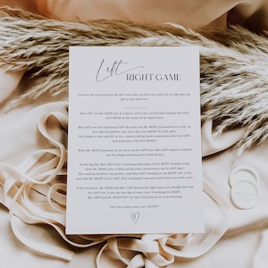 Left Right Bridal Shower Game, Minimalist Bridal Shower Game, Bridal ...