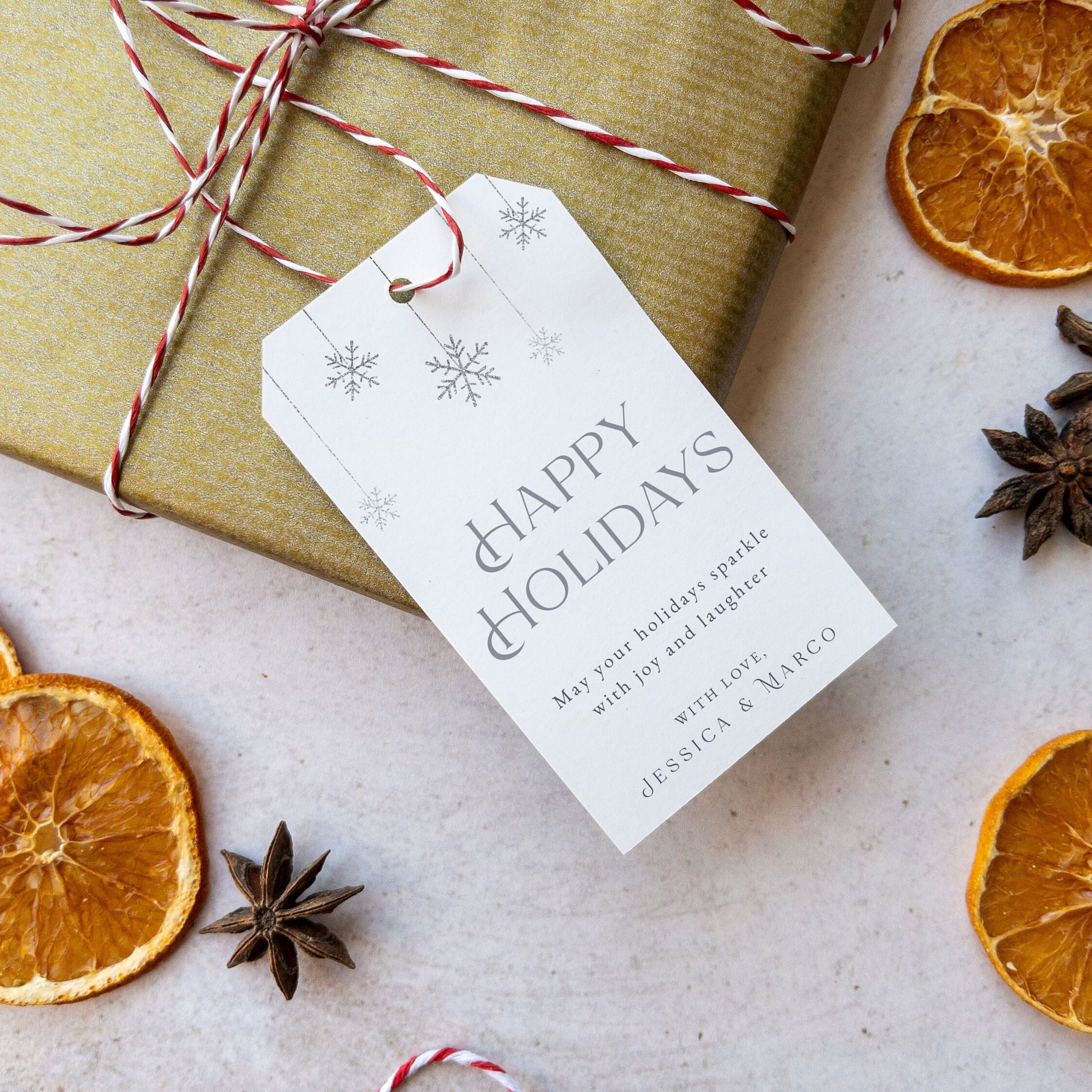 Snowflake Christmas Gift Tag Template, Printable Christmas Gift Tag ...