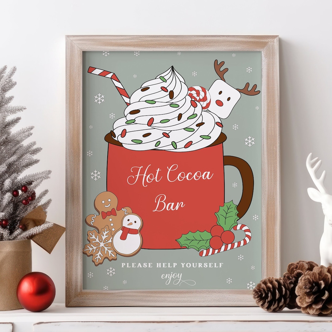 Letrero imprimible para barra de chocolate caliente, plantilla para ...