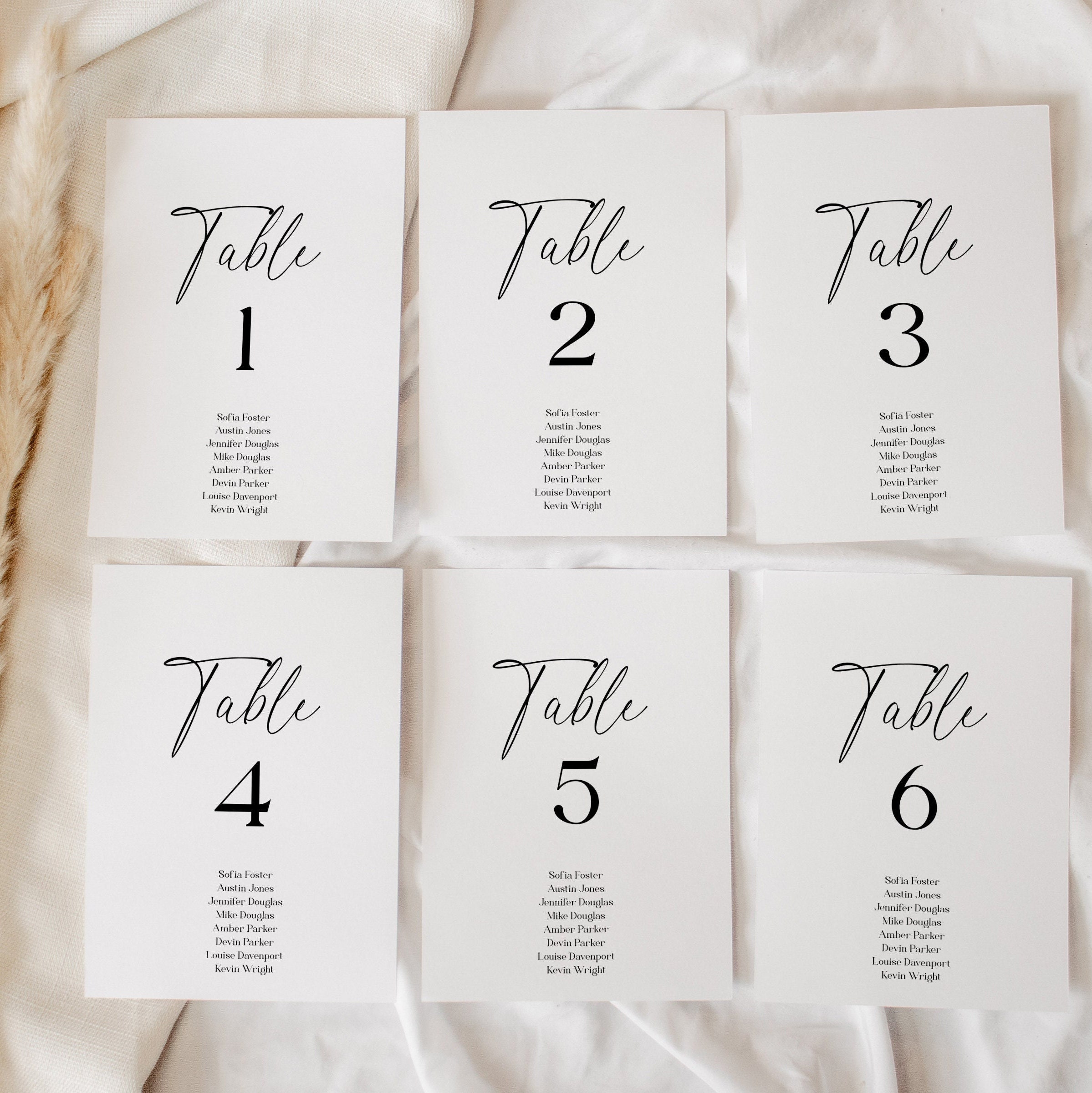 Minimalist Wedding Seating Chart Cards Modern Seating Cards - Etsy