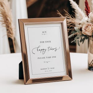 For Your Happy Tears Wedding Sign Template, Minimalist Happy Tears ...