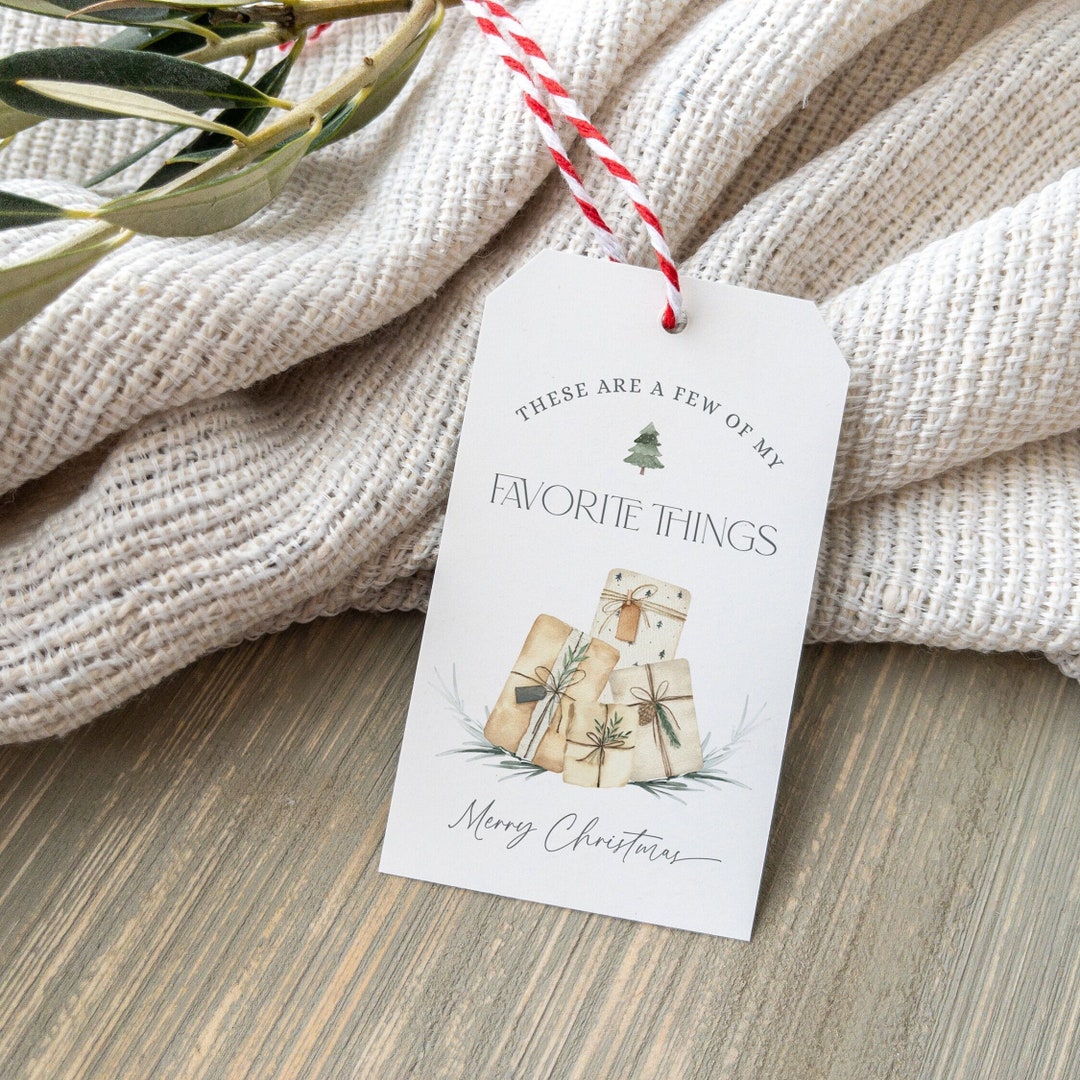 Favorite Things Gift Tag, Favorite Things Party Favor Tag, Printable ...