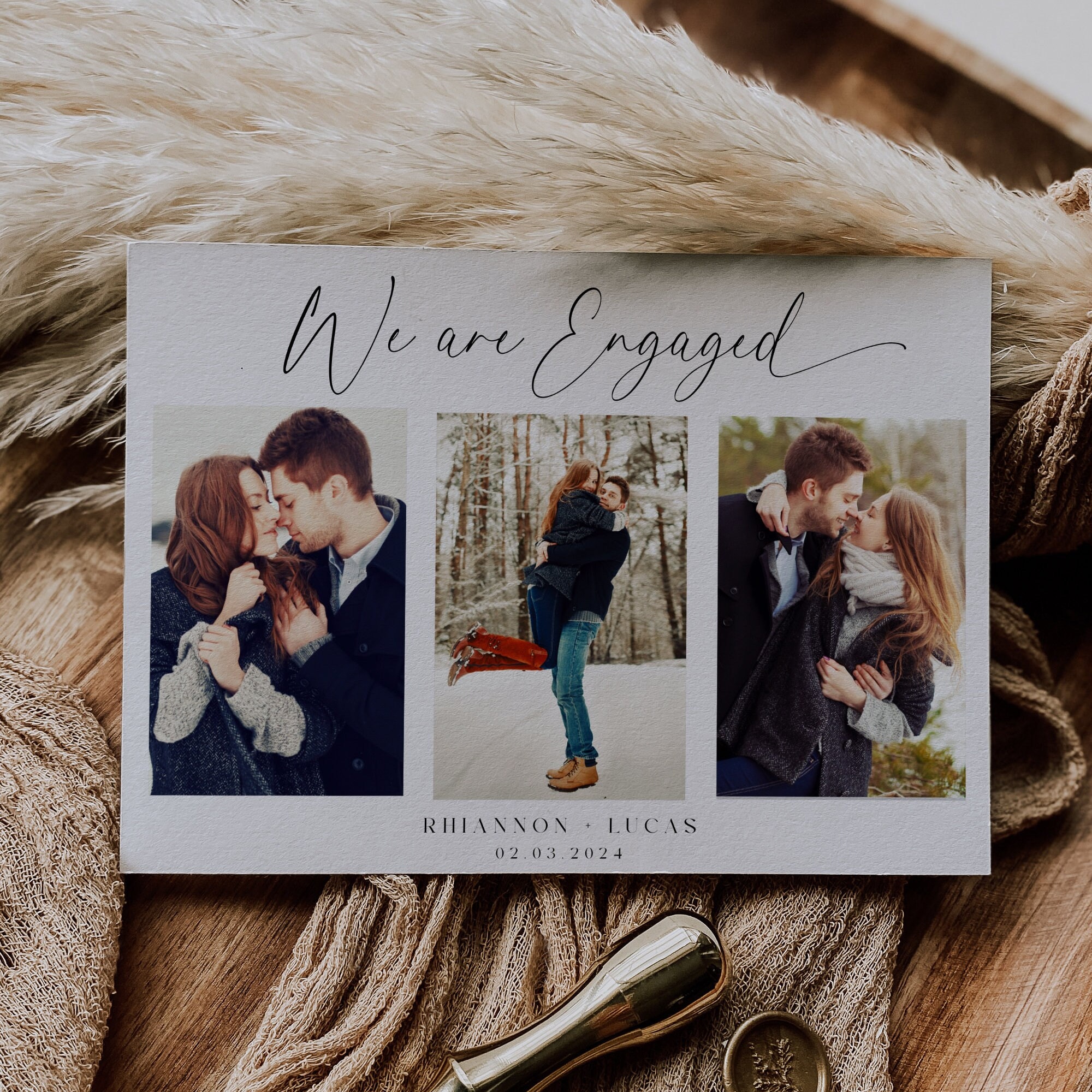 Photo Engagement Announcement Template, Modern Engagement Announcement ...