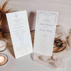 Monogram Wedding Program, Chinoiserie Wedding Program Template, French ...