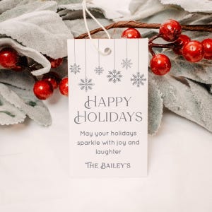 Snowflake Christmas Gift Tag Template, Printable Christmas Gift Tag ...