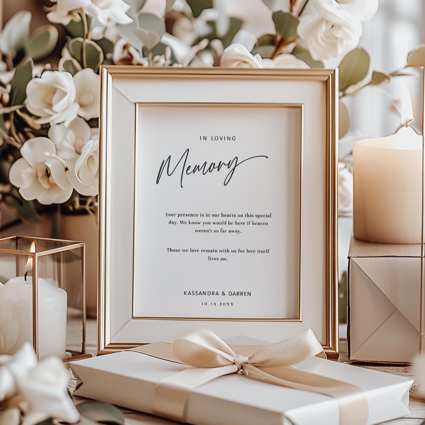 Simple in Loving Memory Sign, Wedding Memorial Sign, Printable ...