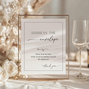 Address the Envelope Sign Bridal Shower, Minimalist Write Your Address ...