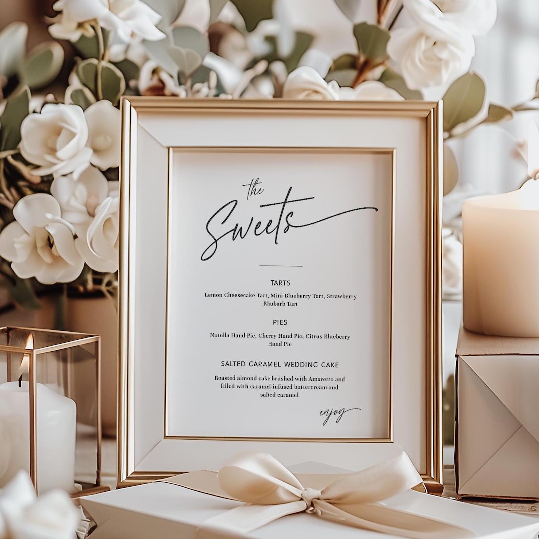 Wedding Dessert Sign Template, Sweets Dessert Sign, Printable Wedding ...