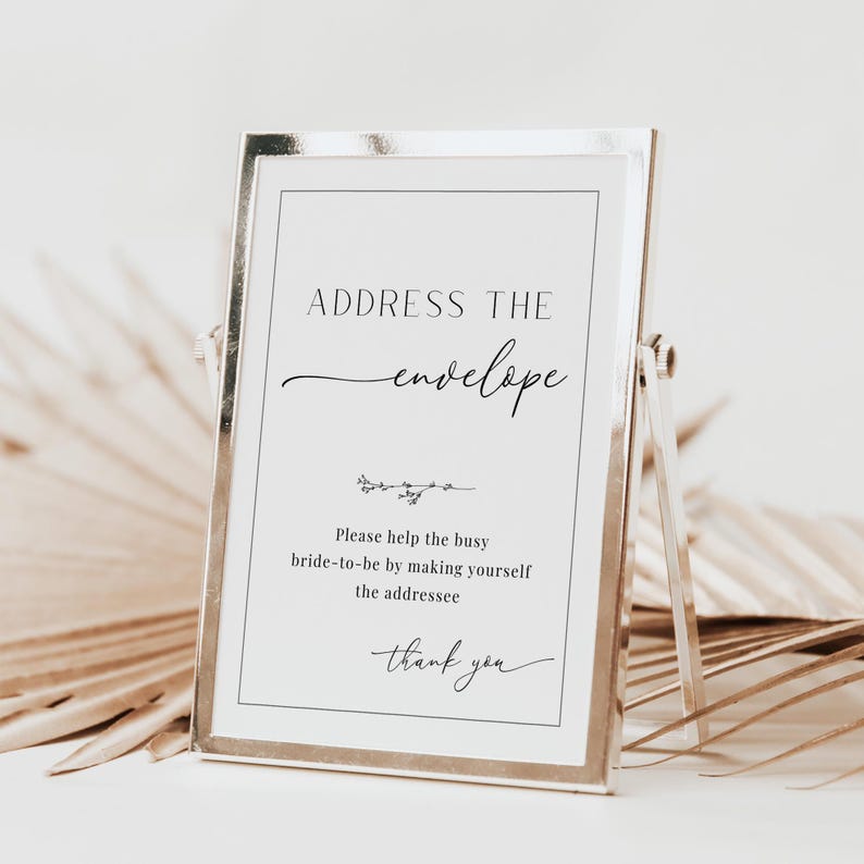 Address the Envelope Sign Bridal Shower, Minimalist Write Your Address ...
