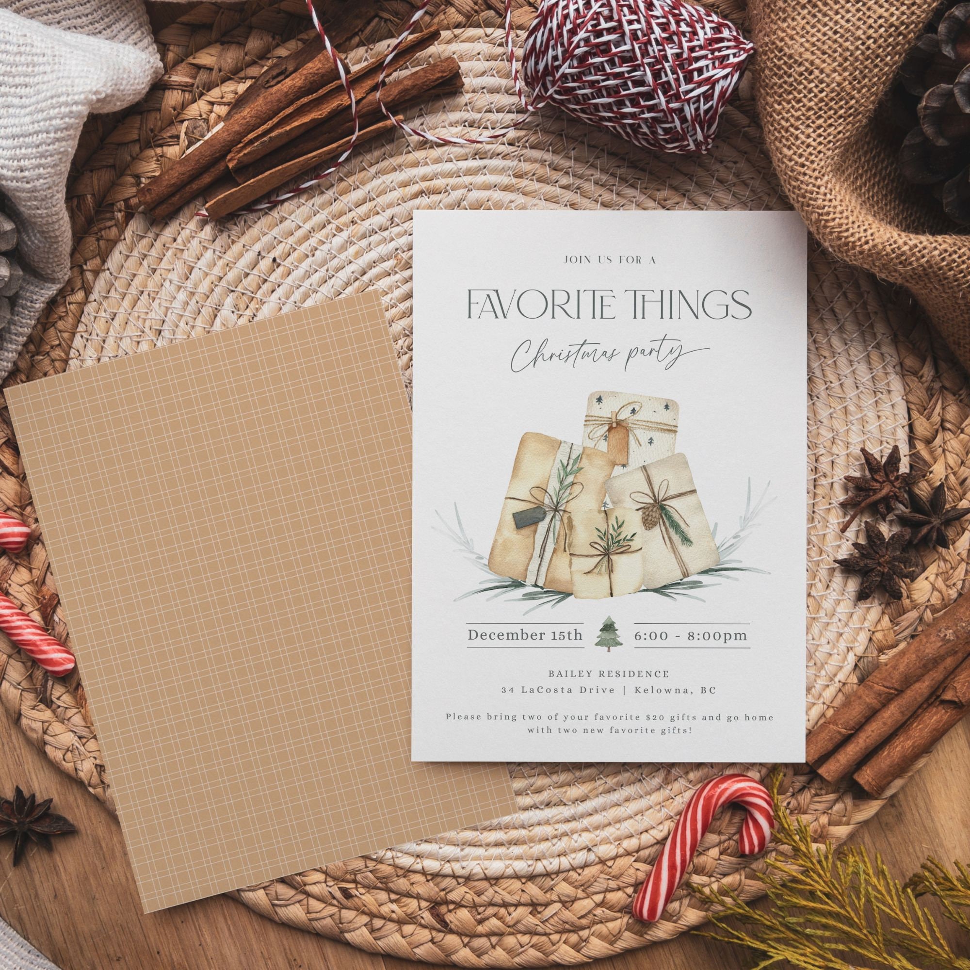 Favorite Things Holiday Party Invitation, Christmas Gift Exchange Party ...