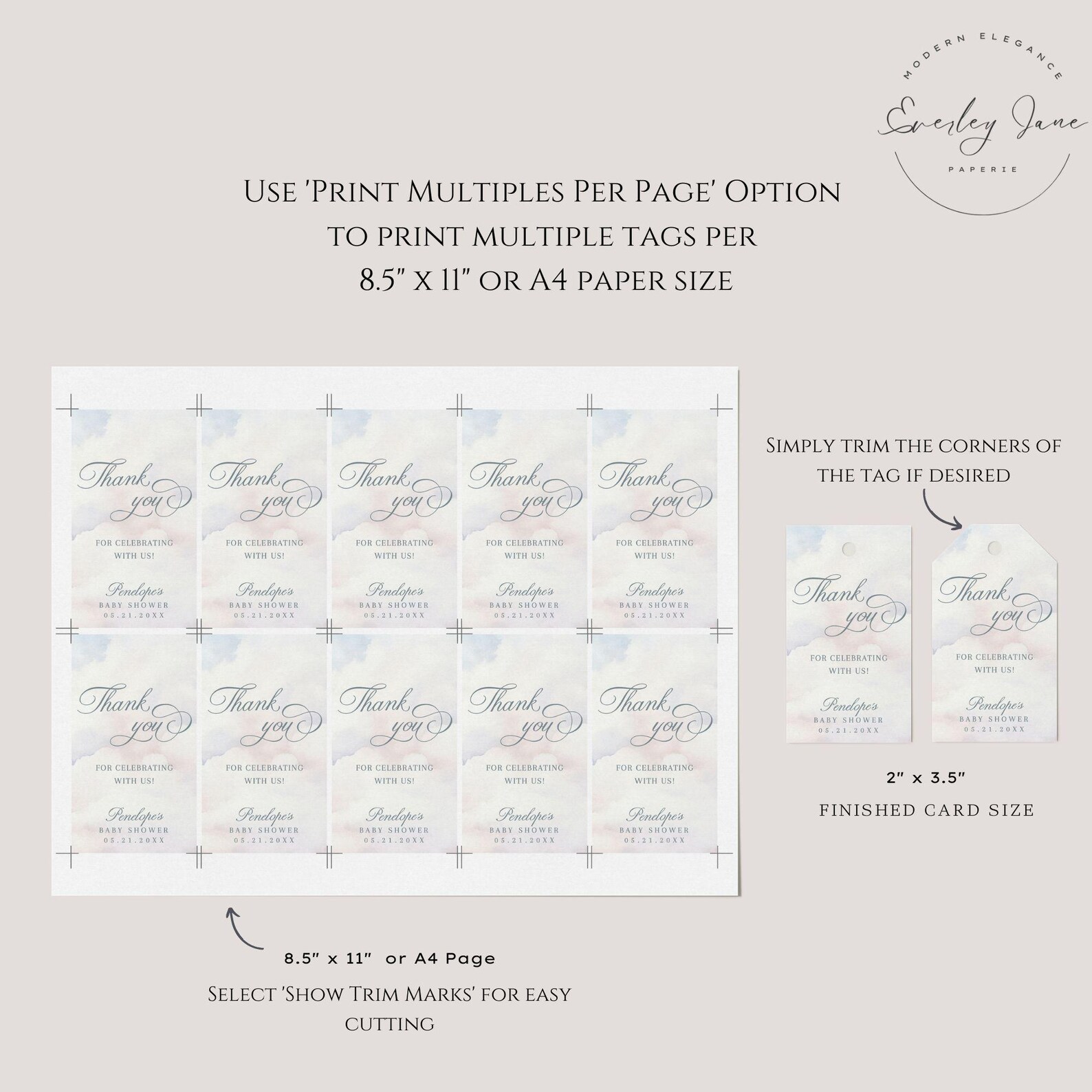 A Little Piece of Heaven Baby Shower Favor Tag, Heaven Sent Thank You ...