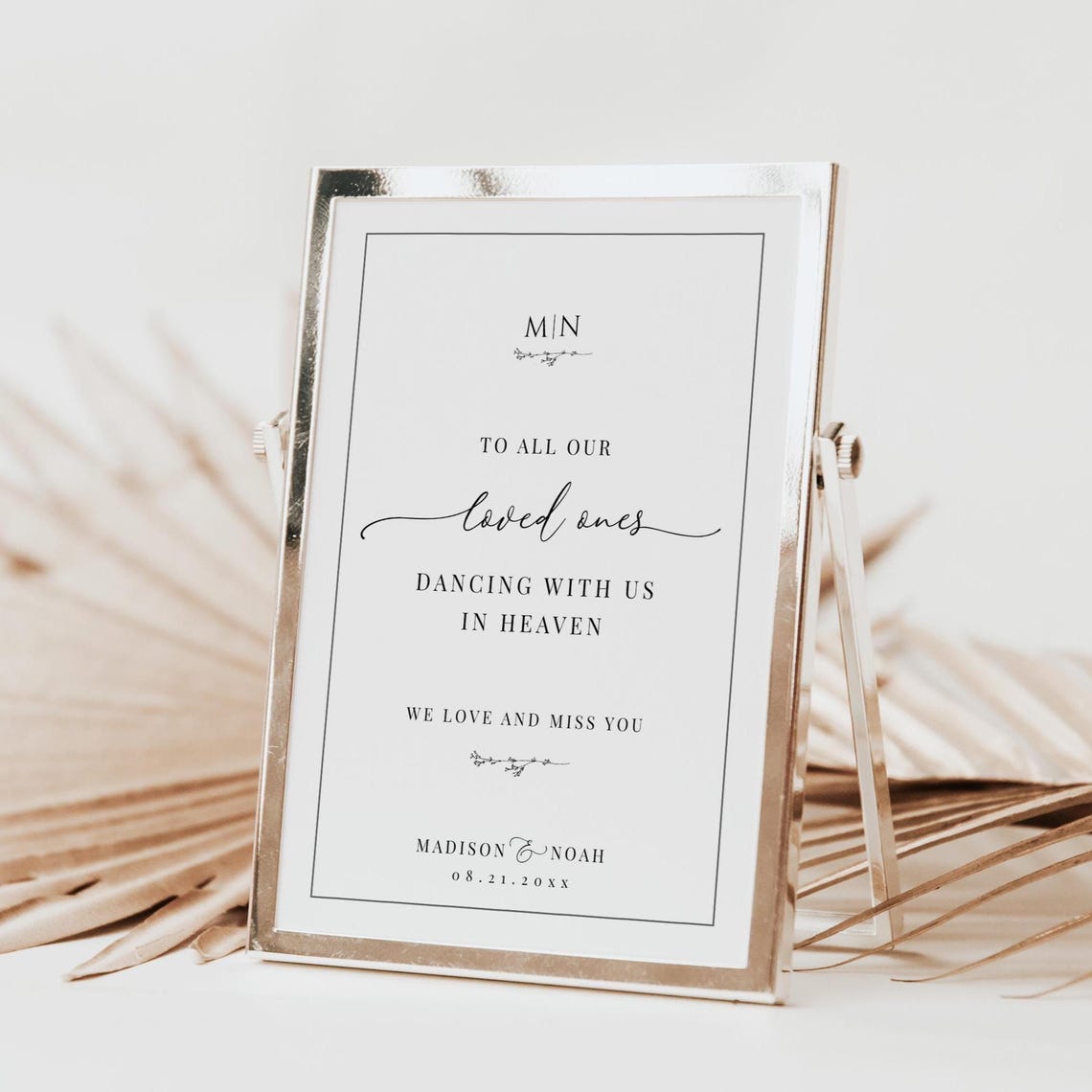 Wedding Memorial Sign, Dancing With Us in Heaven Memory Table Sign, in ...