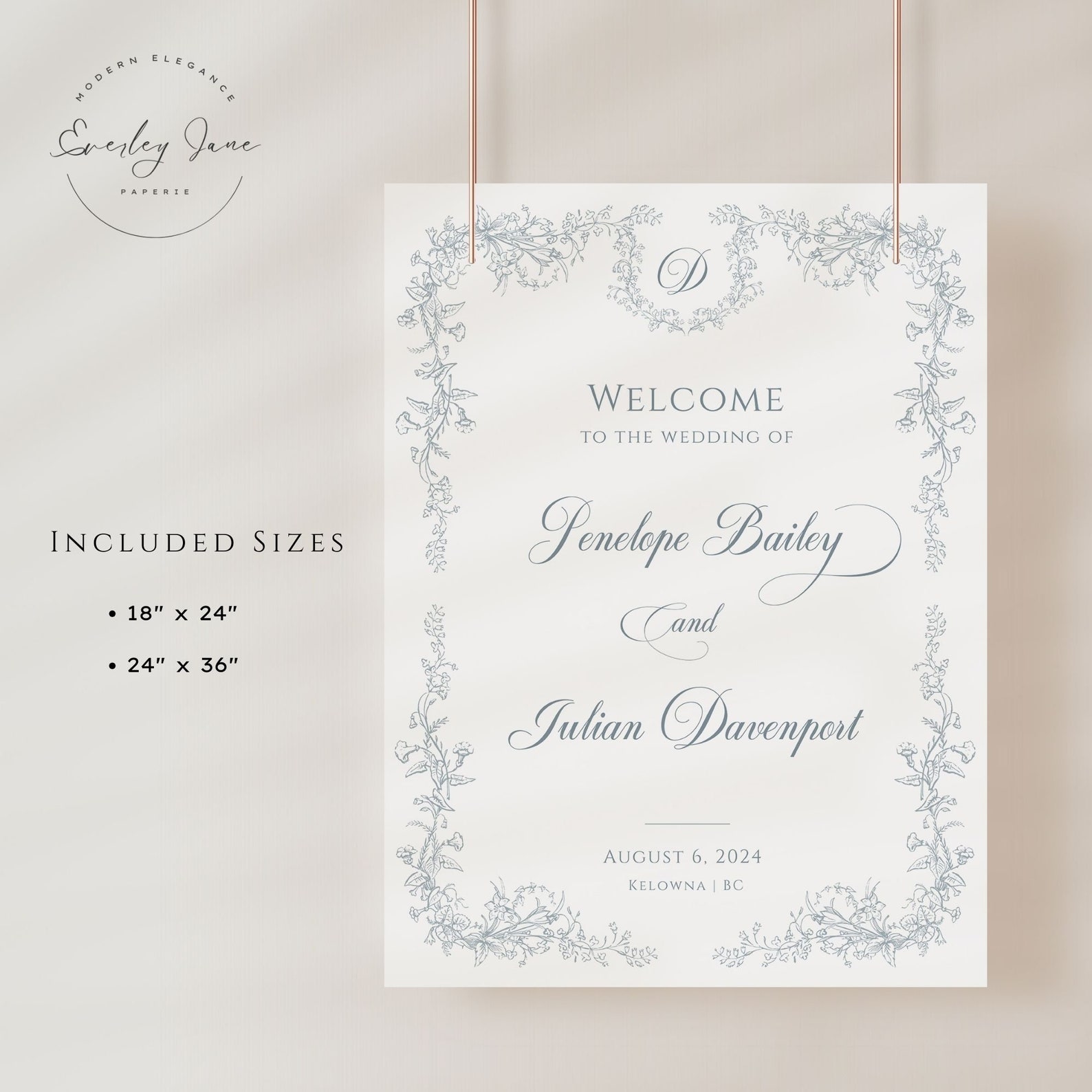 Wedding Welcome Sign Chinoiserie, French Toile Wedding Welcome Sign ...
