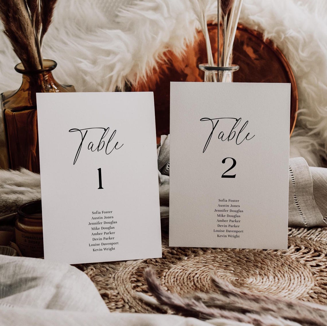 Minimalist Wedding Seating Chart Cards, Modern Seating Cards, Seating ...