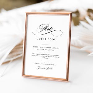Photo Guest Book Table Sign, Minimalist Wedding Guestbook Sign ...