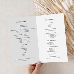 Church Wedding Program, Catholic Ceremony Program, Monogram Wedding Program, Folded Program ...