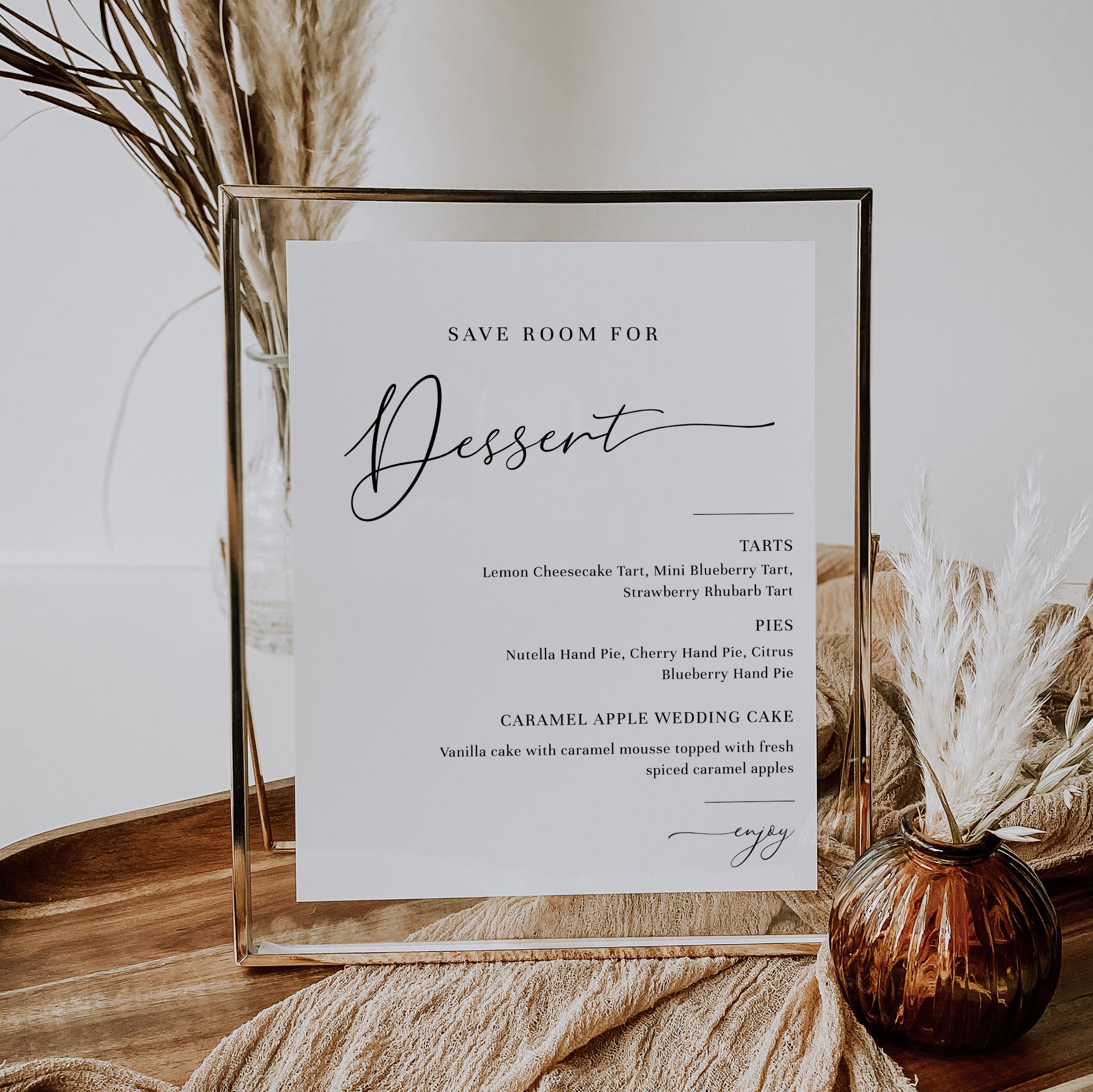 Minimalist Wedding Dessert Sign Template, Wedding Dessert Table Sign ...