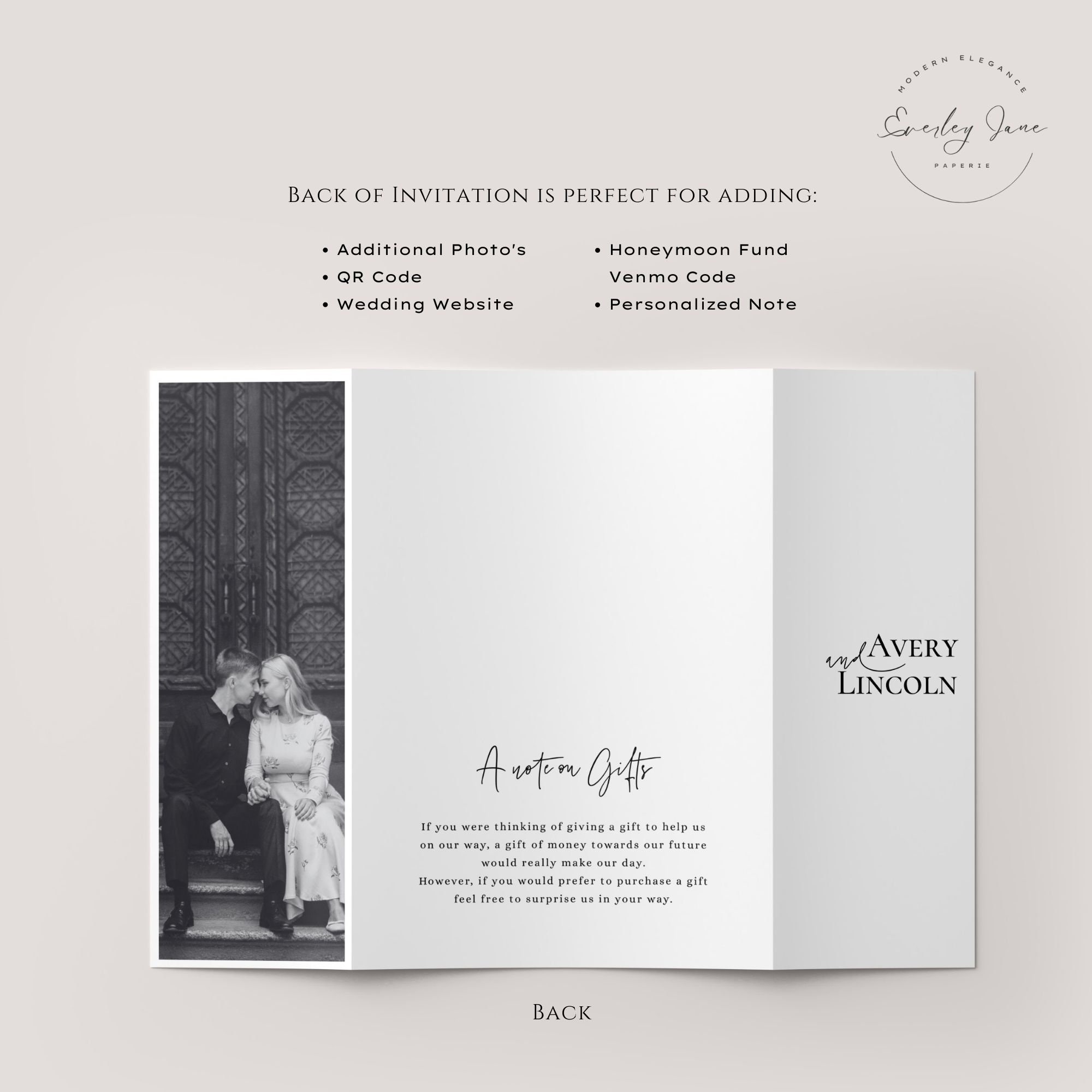 Plantilla de invitación de boda desplegable con código QR - Etsy México