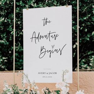 Let the Adventure Begin Welcome Sign, Adventure Wedding Welcome Sign ...