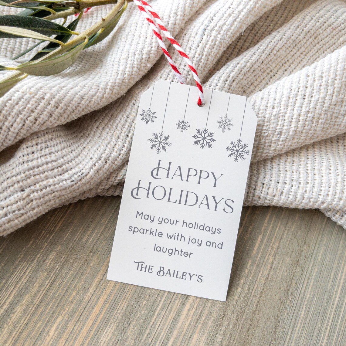Snowflake Christmas Gift Tag Template, Printable Christmas Gift Tag ...