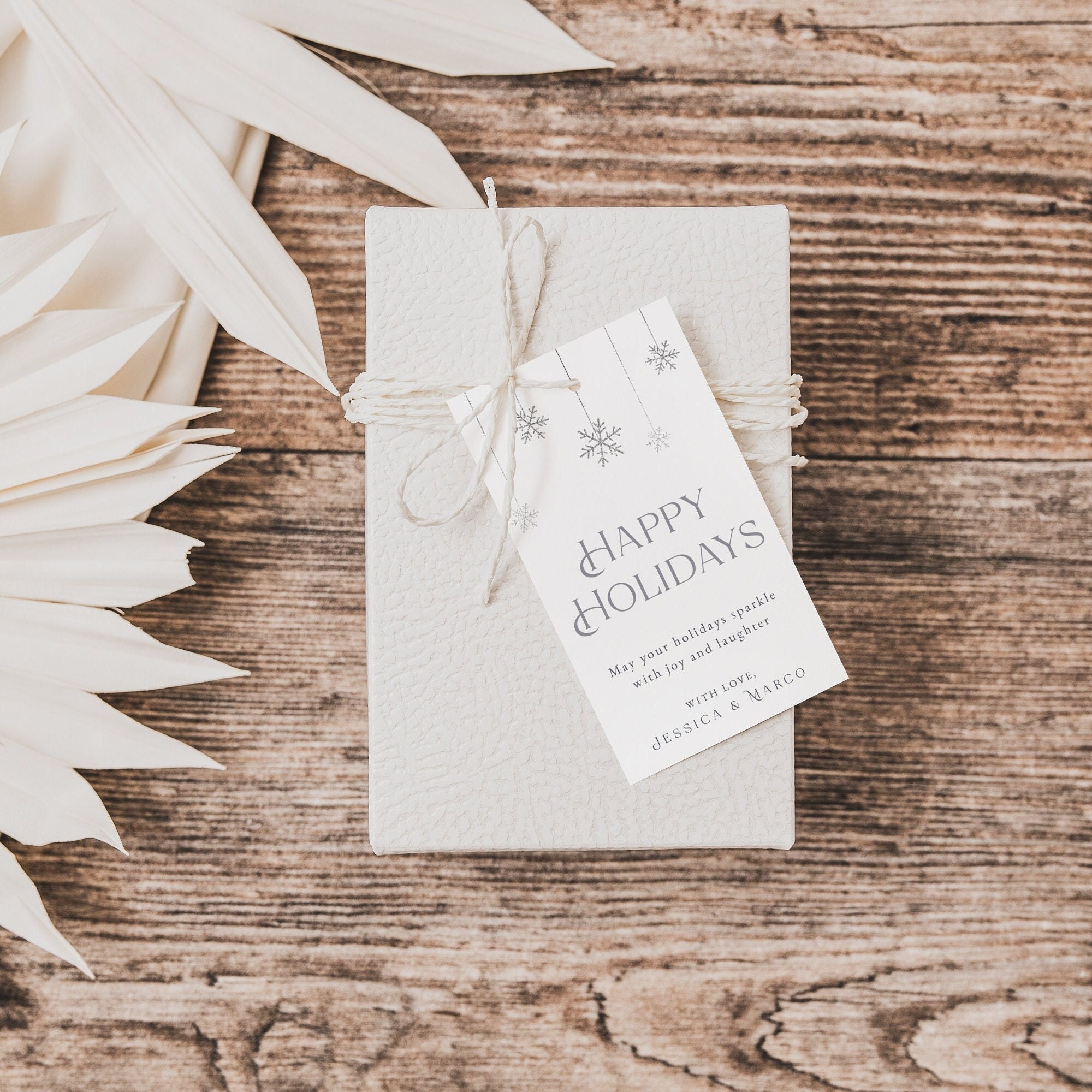 Snowflake Christmas Gift Tag Template, Printable Christmas Gift Tag ...